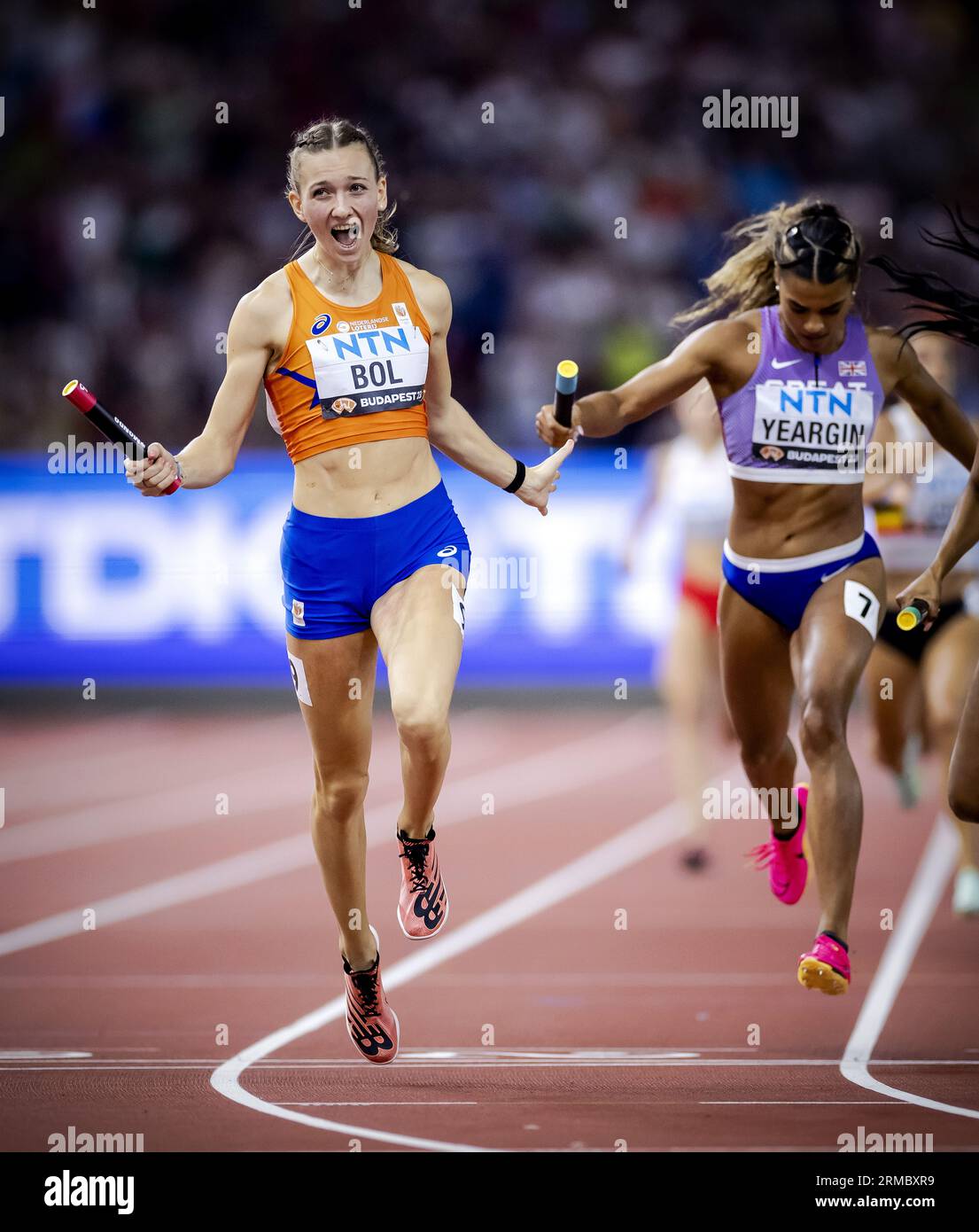 BUDAPEST - 27.08.2023, Lieke Klaver, Eveline Saalberg, Cathelijn ...