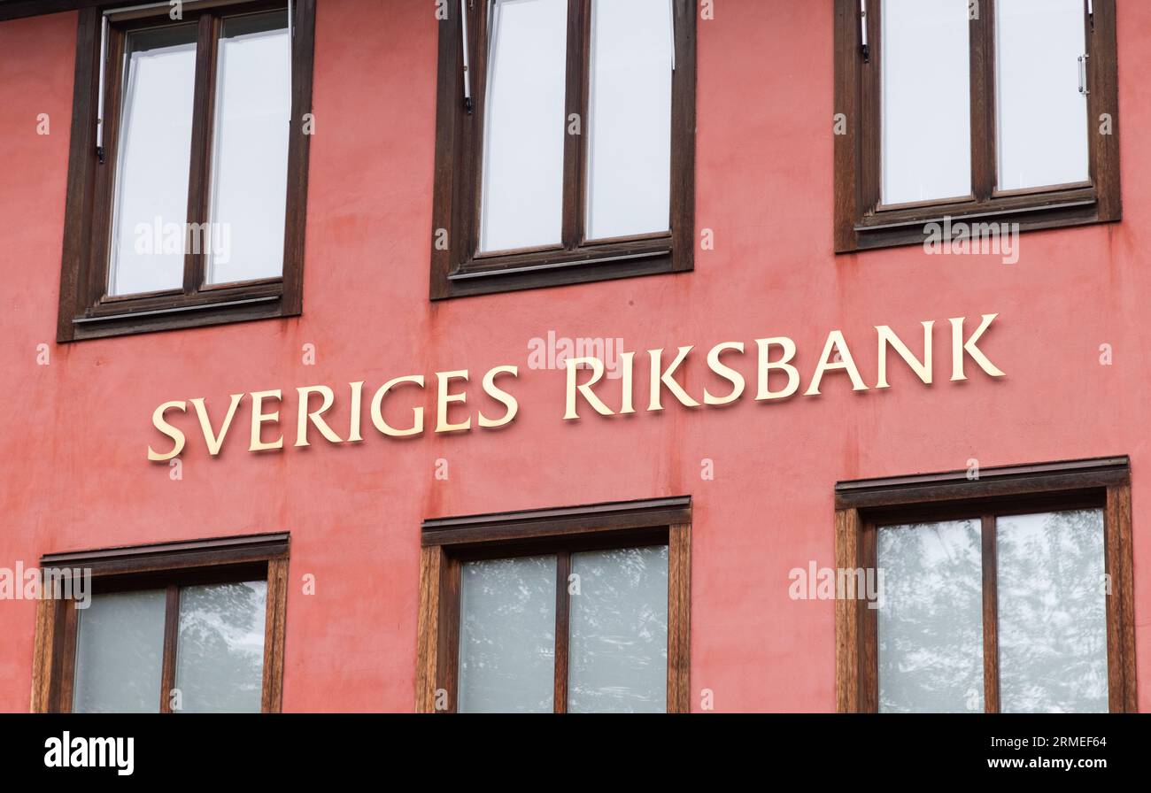 Zeichen und Symbole, Sveriges Riksbank Logo, Uppsala, Schweden ...