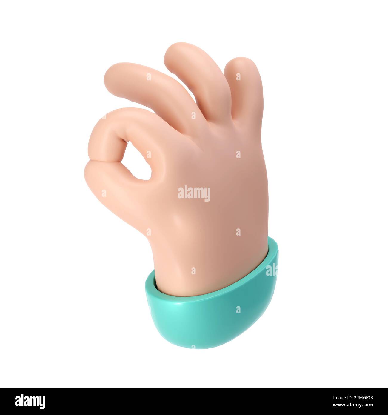 Zeichentrick 3D-Hand-Symbol, das eine gute Geste macht. Hand-in ...