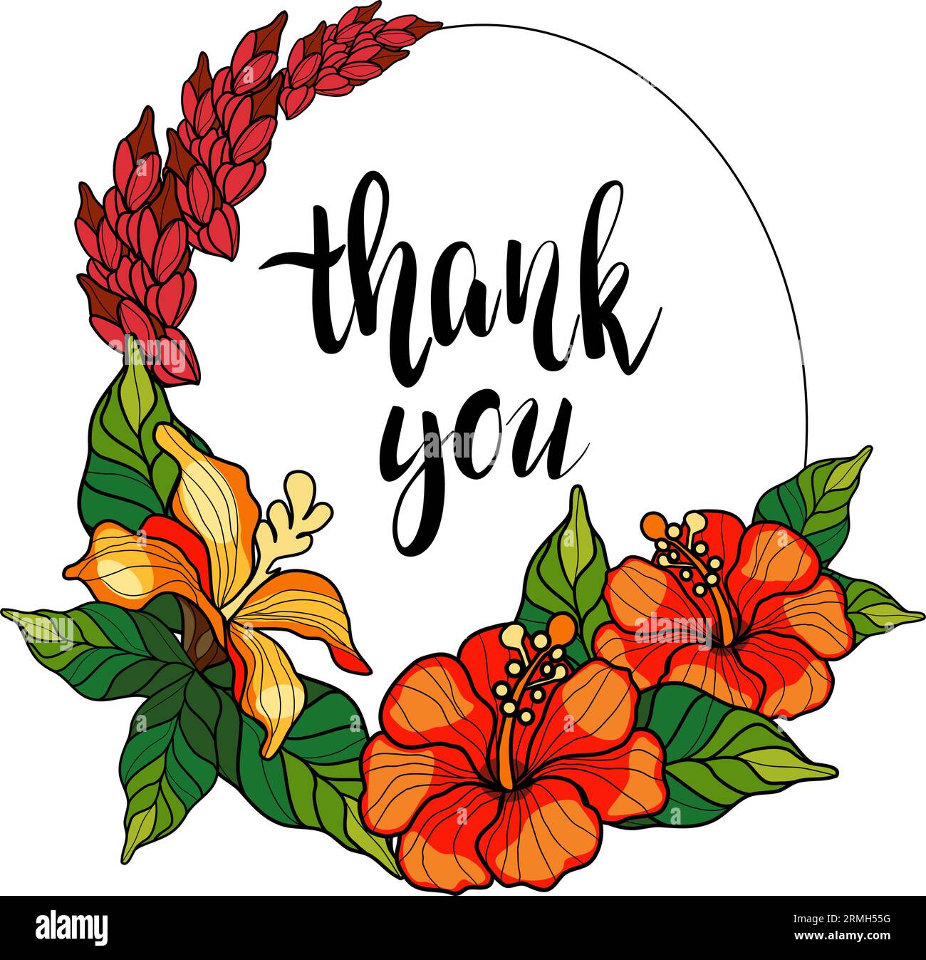 Umriss hibiskus Stock-Vektorgrafiken kaufen - Alamy