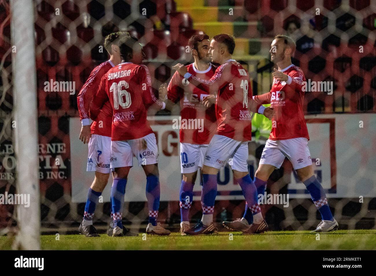 Sunshine North, Australien. 29. August 2023. Melbourne Knights Spieler ...