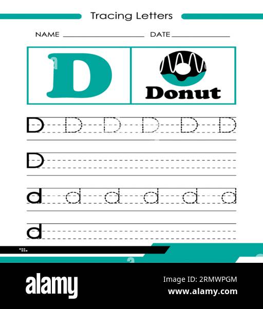 Tracing Letters D, Tracing Letters Vector, Alphabet Letter Design ...