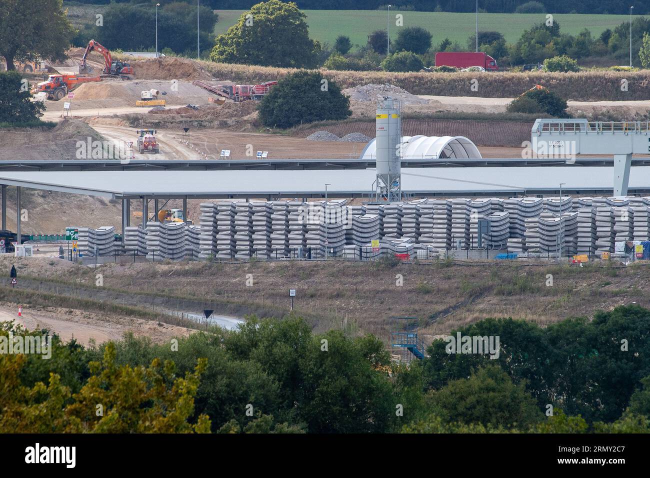 West Hyde, Hertfordshire, Großbritannien. 30. August 2023. Segmente für ...
