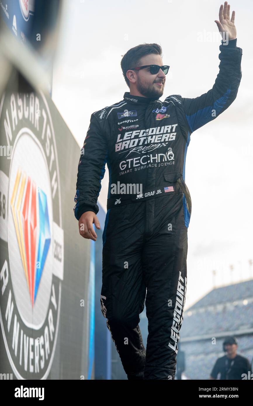 Daytona, FL, USA. 25. August 2023. Der NASCAR Xfinity Driver Joe Graf ...