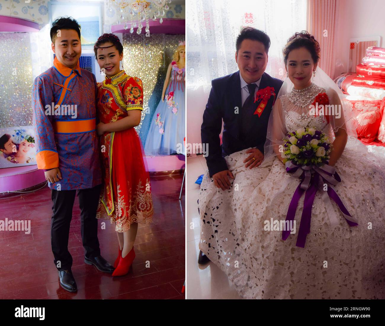 (161014) -- TACHENG, 14. Oktober 2016 -- Combo-Foto aufgenommen am 9 ...