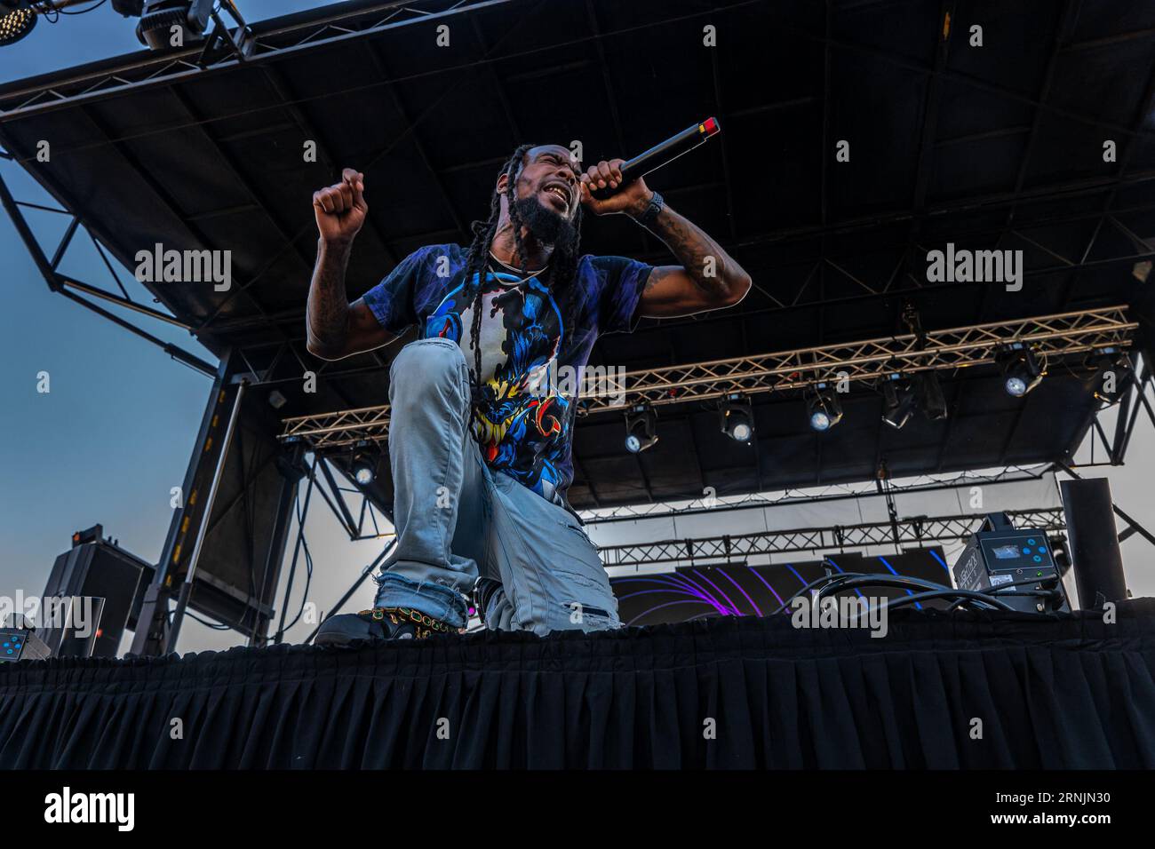 Newark, New Jersey, USA. September 2023. Rapper 2 Bad spielt auf der ...