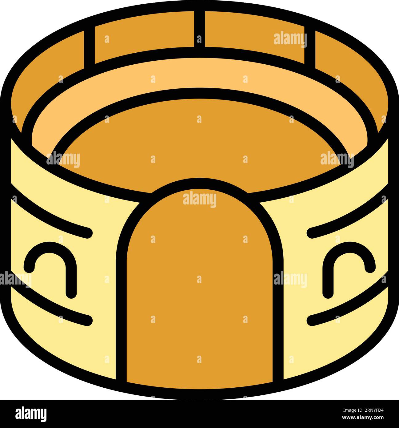 Kultur-Amphitheater-Symbol-Konturvektor. Hallentourismus. Stadtbühne ...