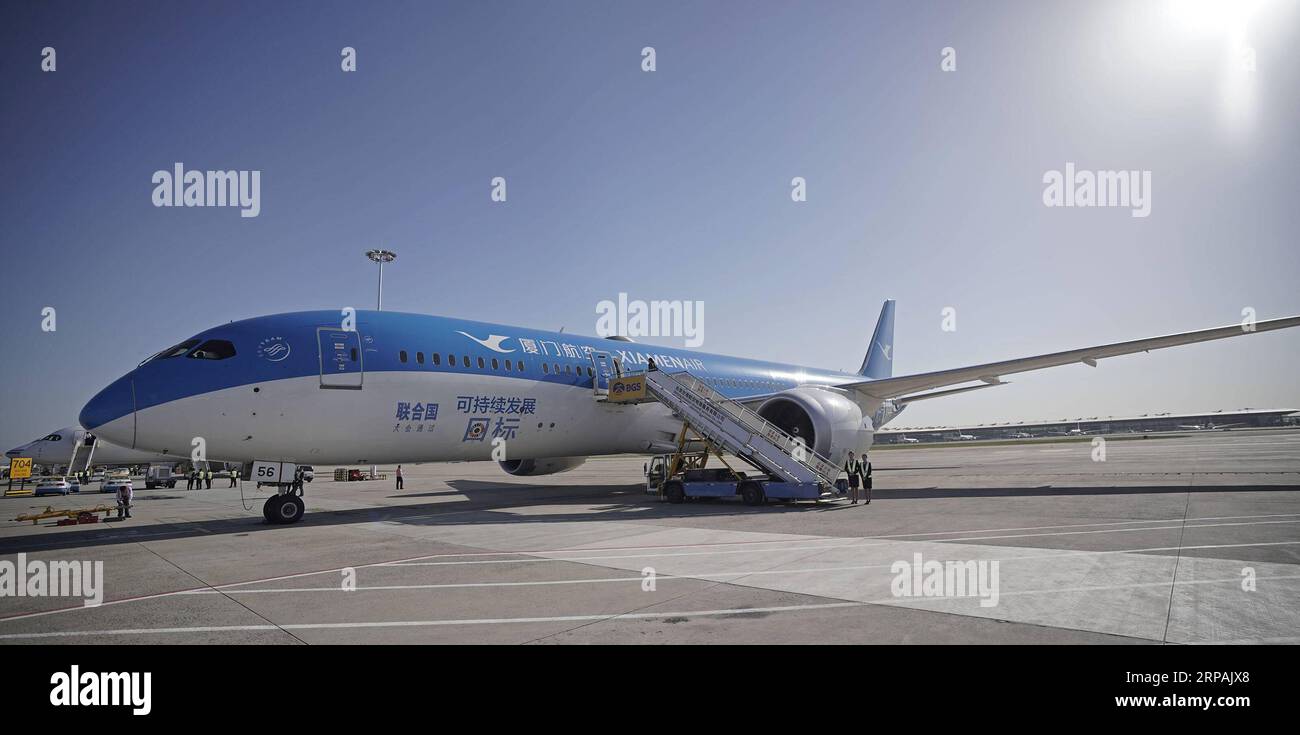 (190513) -- PEKING, 13. Mai 2019 (Xinhua) -- ein Flugzeug von Xiamen ...