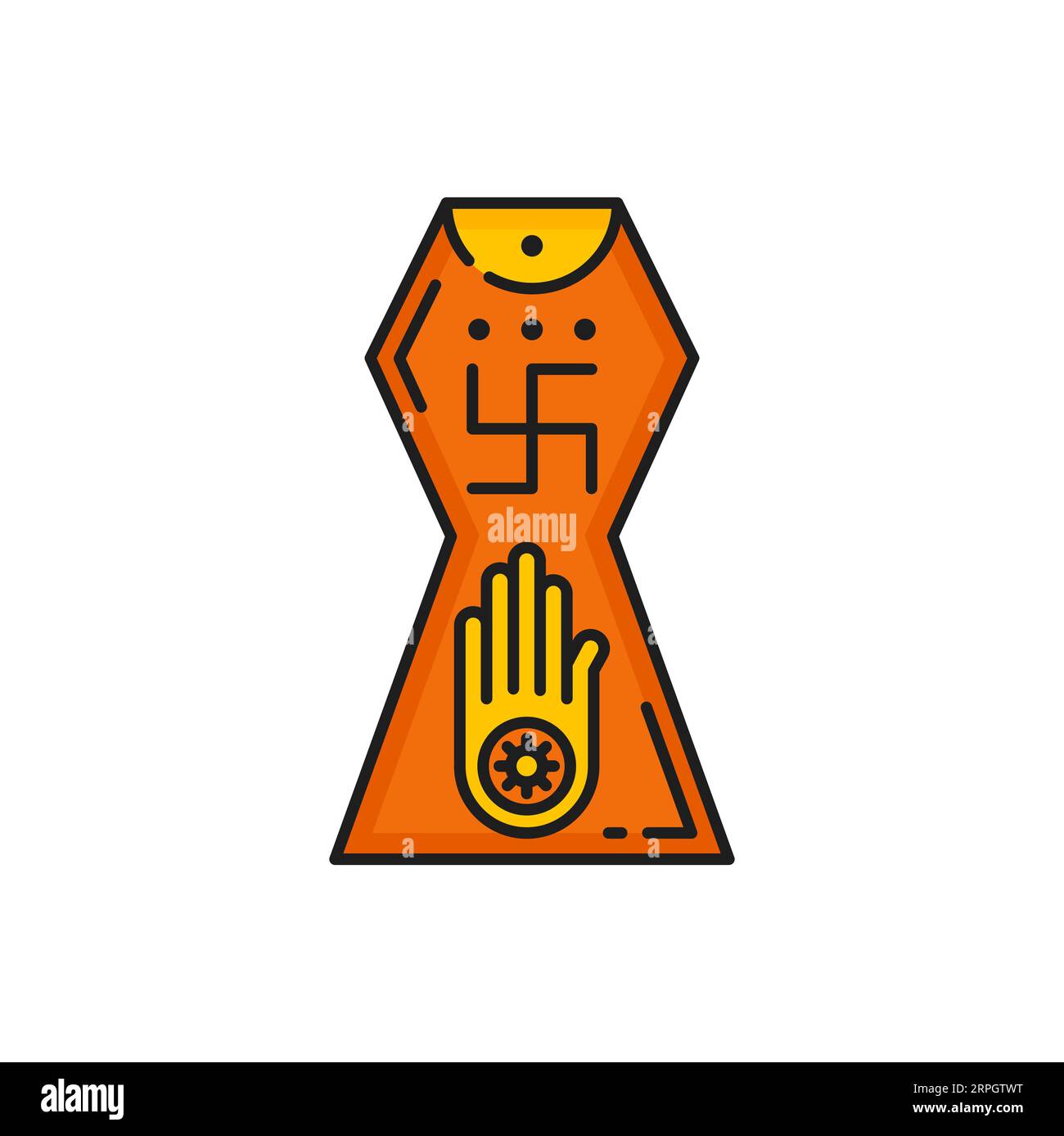 Jain Prateek Chihna, Ikone der Jainismus-Religion. Offizielles Symbol des Jainismus, der Jain ...