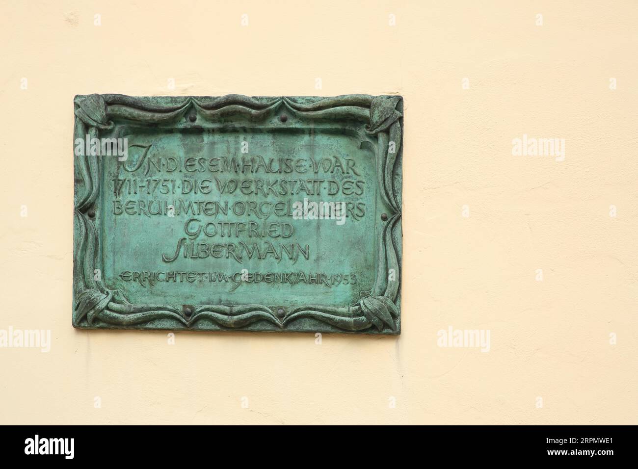 Gedenktafel an den Orgelbauer Gottfried Silbermann, Haus Silbermann ...