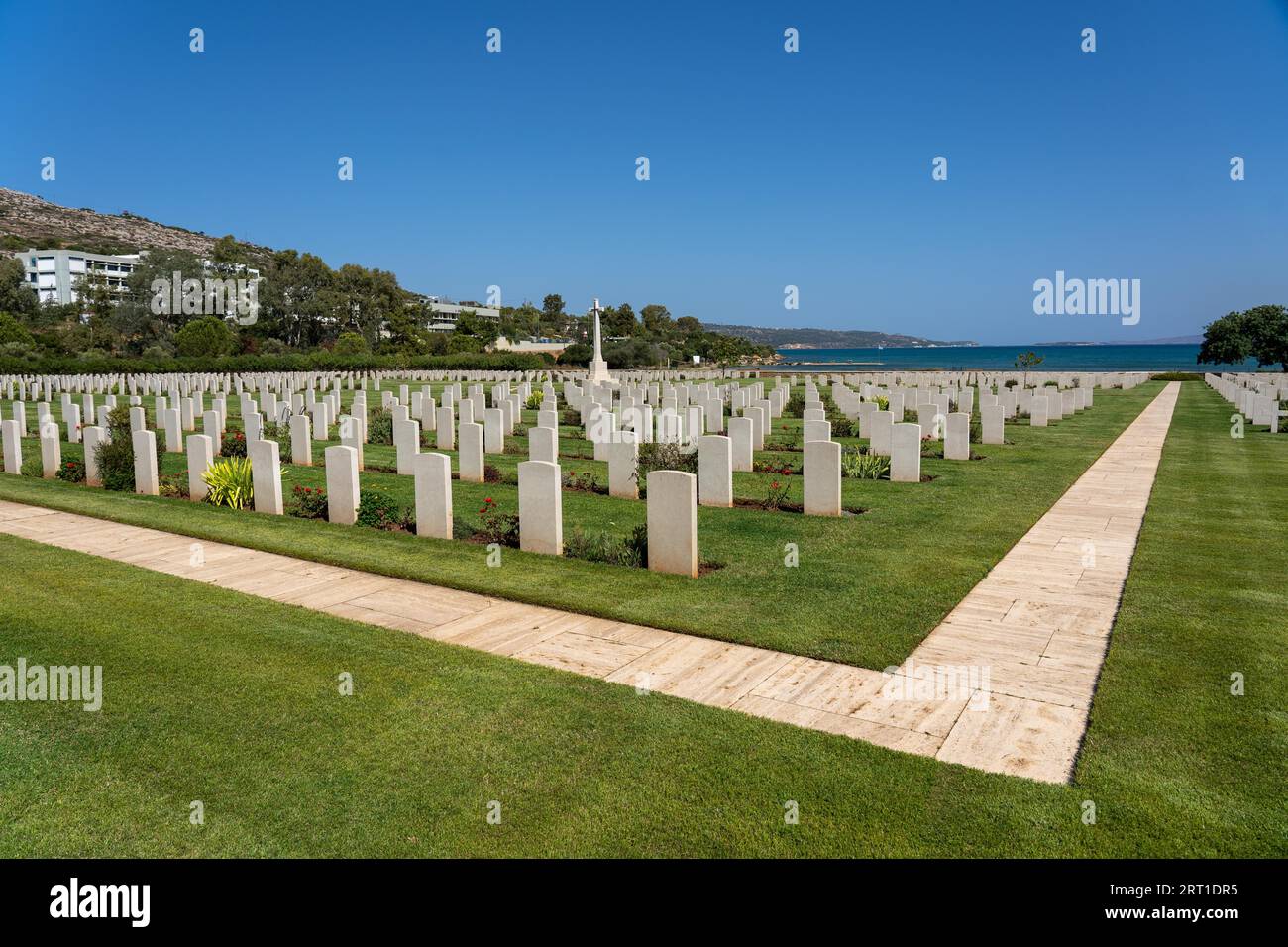 Kreta, Griechenland, 20. September 2021: Souda Bay war Cemetery, ein ...