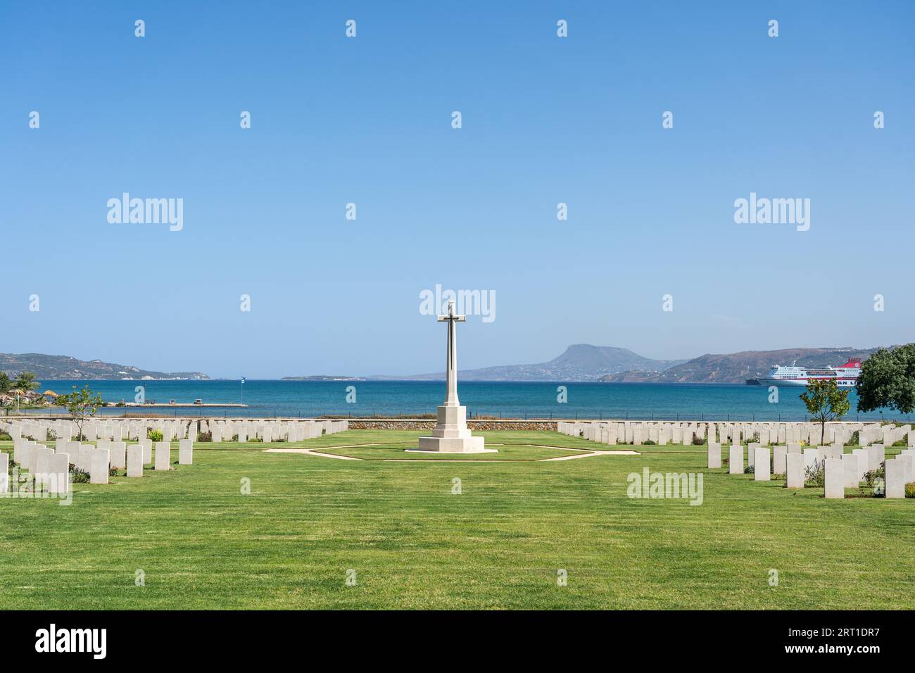 Kreta, Griechenland, 20. September 2021: Souda Bay war Cemetery, ein ...