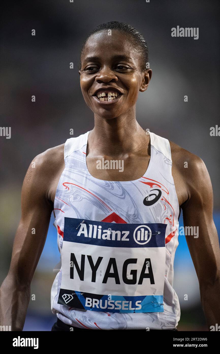 Caroline Nyaga aus Kenia, die am 9. September 5000 im Allianz Memorial Van Damme im King ...