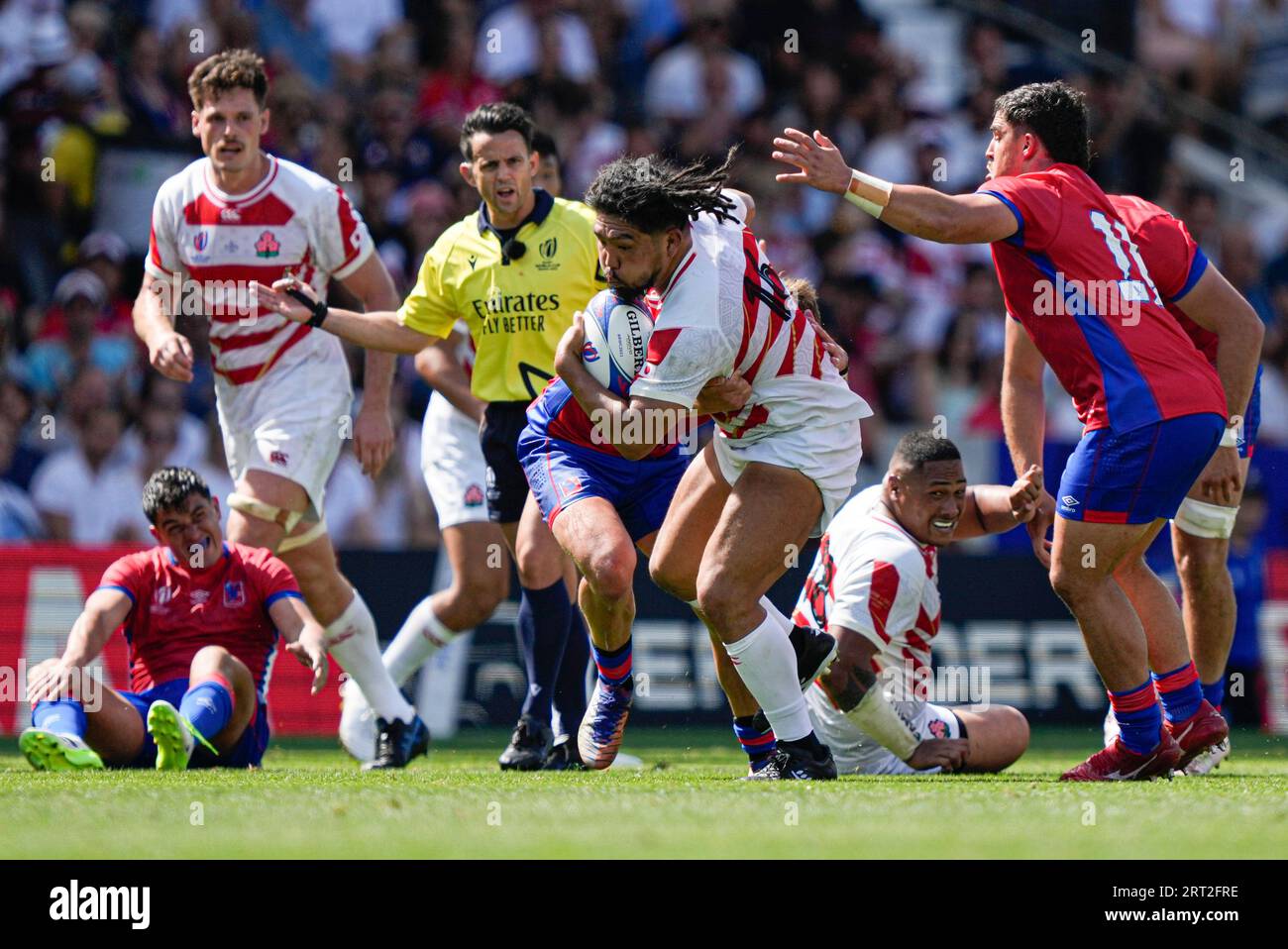 Japan's Shota Horie makes a run during the Rugby World Cup Pool D match ...