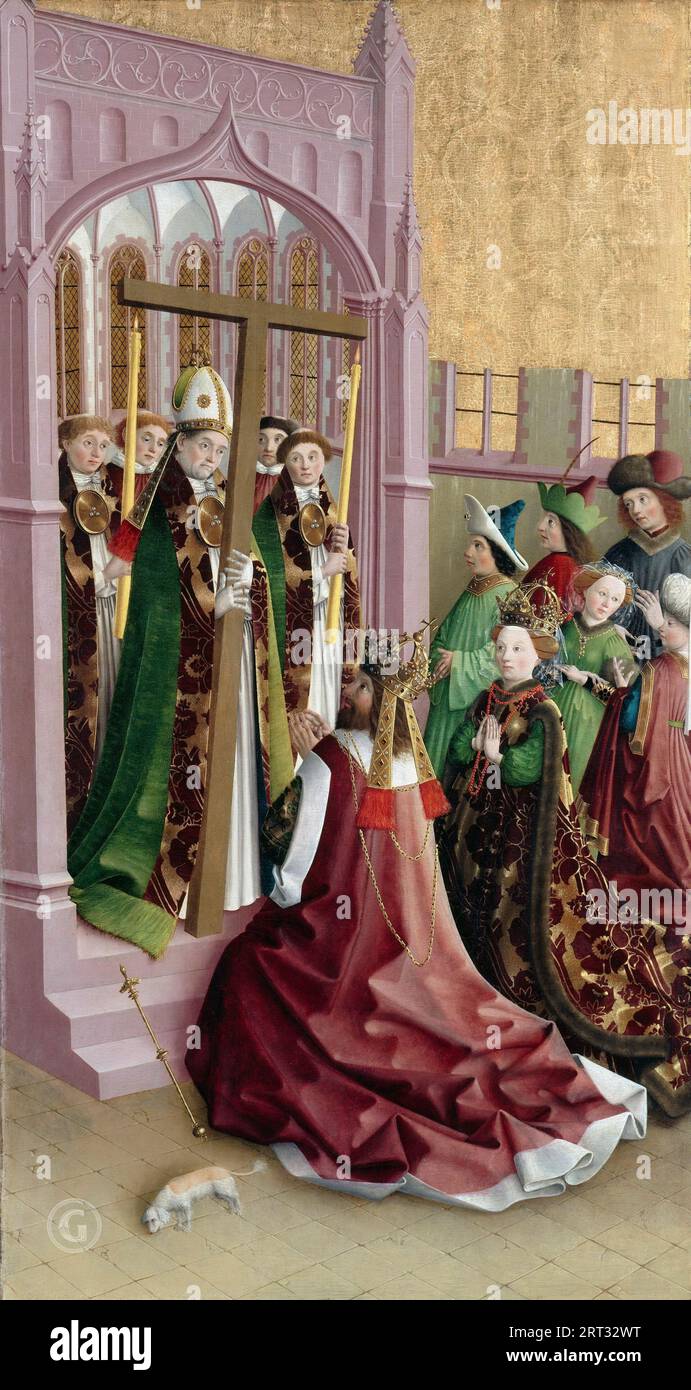 Meister der Darmstädter Passion - Spende des Heiligen Kreuzes an die Kirche durch Kaiser ...