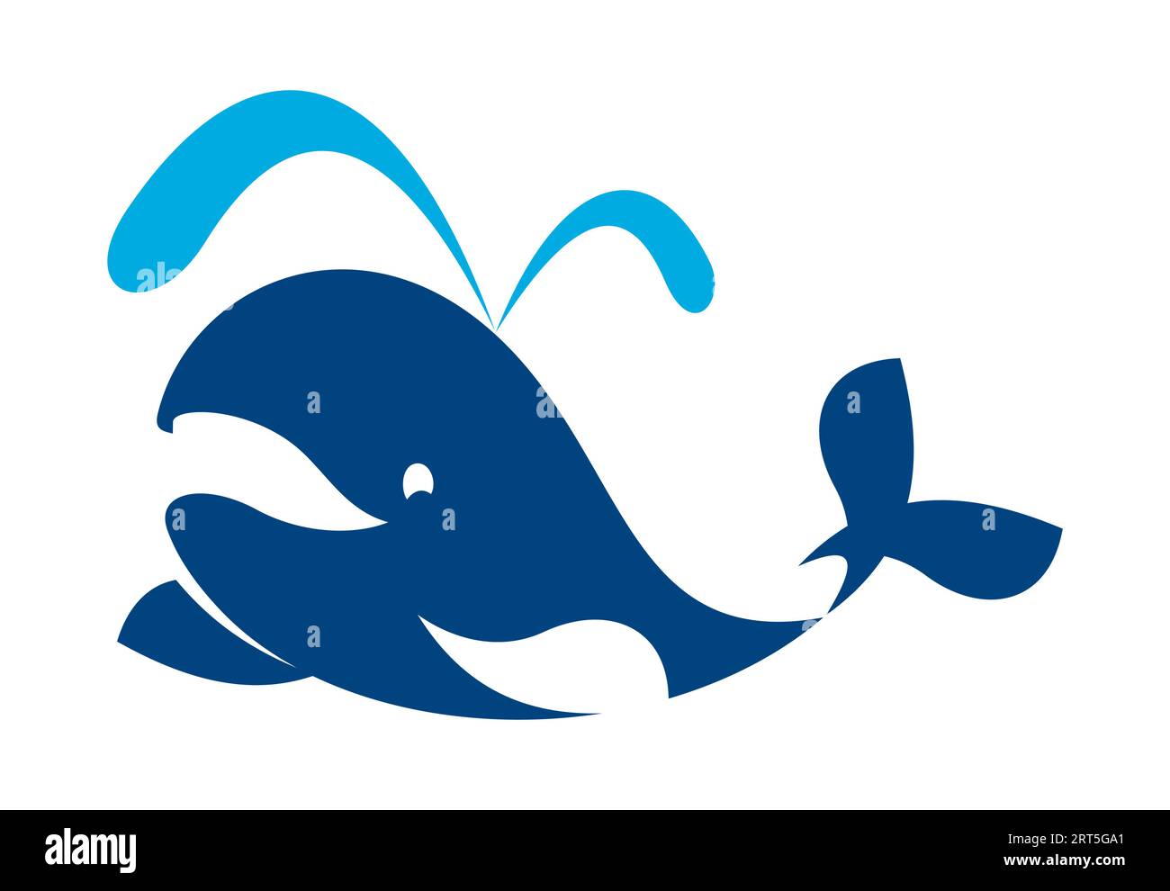 Wal-Symbol, Aquapark oder Wassersport-Emblem, Vektorsymbol von Meer ...