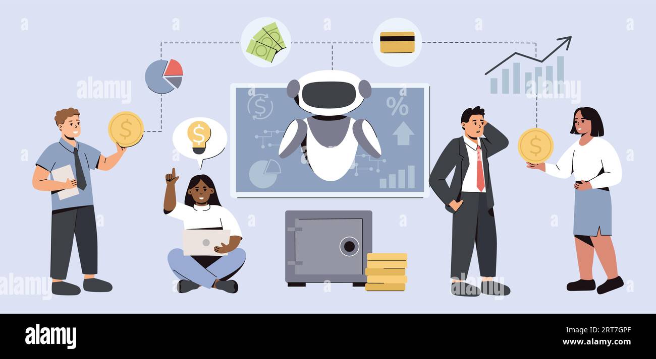 KI im Finanzmanagement. Die Menschen nutzen künstliche Intelligenz, um ...