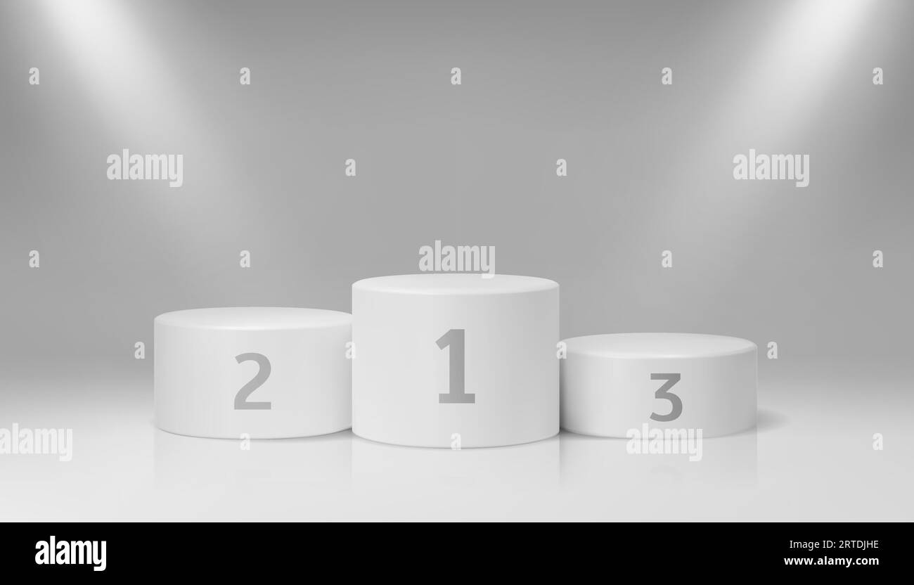 Sportbühnenpodest, Siegerpodest Hintergrund. Sport-Wettbewerb Position Sieg Zeremonie 3D ...