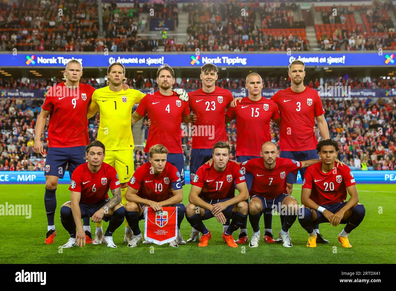 Oslo, Norwegen, 12. September 2023. Norwegens Mannschaft im ...