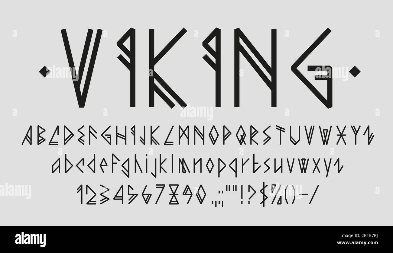 Wikinger-Schriftarten, nordische Runen oder skandinavische gotische ...