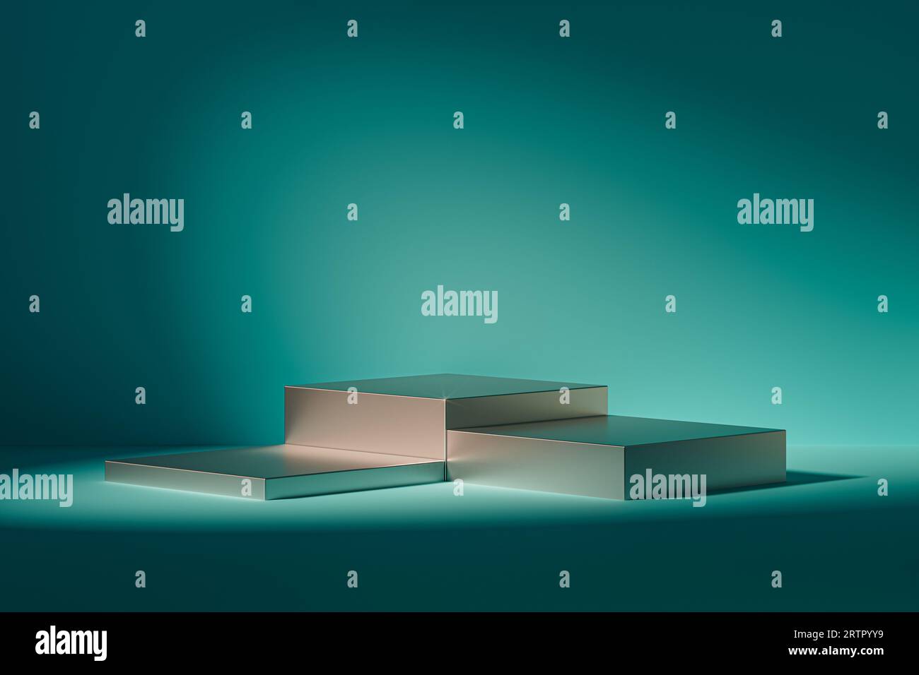 3D-Präsentationsständer oder -Bühne in einem von Sonnenlicht ...