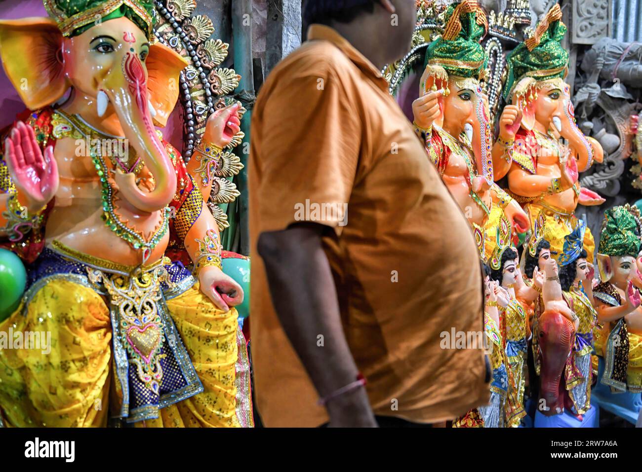 Kalkutta, Westbengalen, Indien. September 2023. Die Götzenbilder von ...