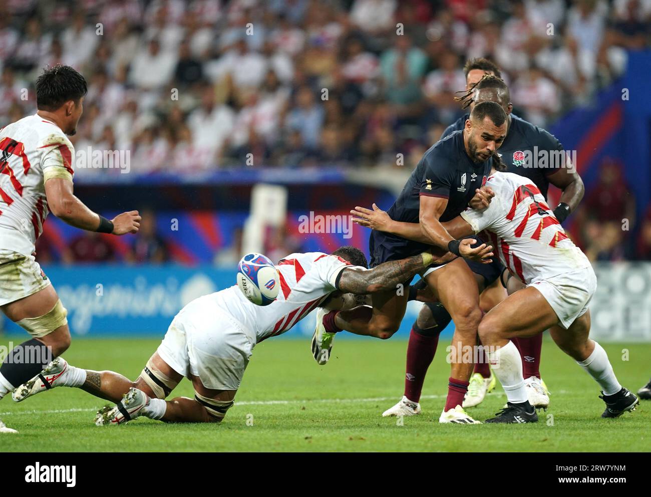 Der Engländer Joe Marchant kämpfte während der Rugby-Weltmeisterschaft ...