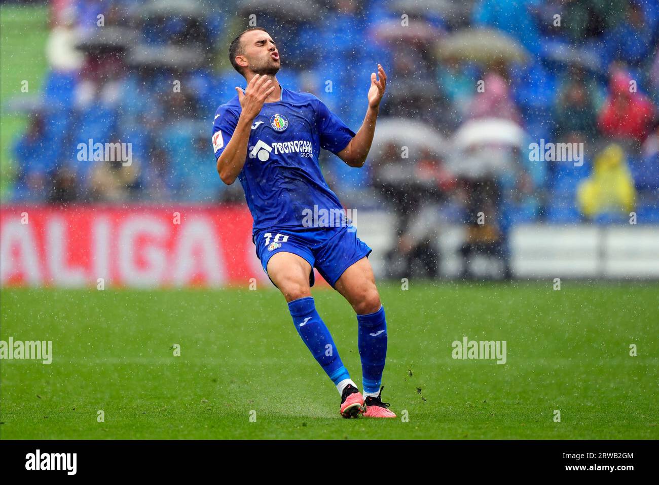 Borja Mayoral von Getafe CF während des La Liga EA Sports Match ...