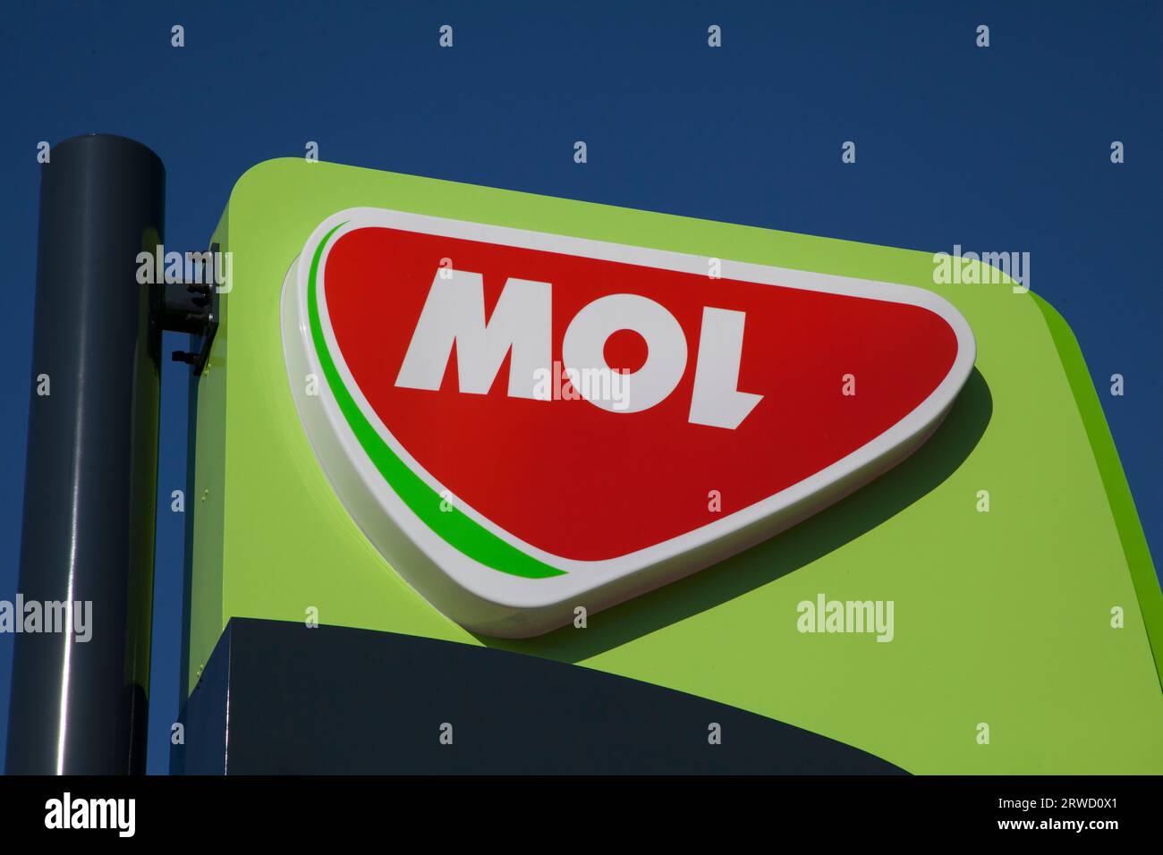 Mol Logo an einer Tankstelle in Danzig, Stacja benzynowa Mol W Gdansku ...