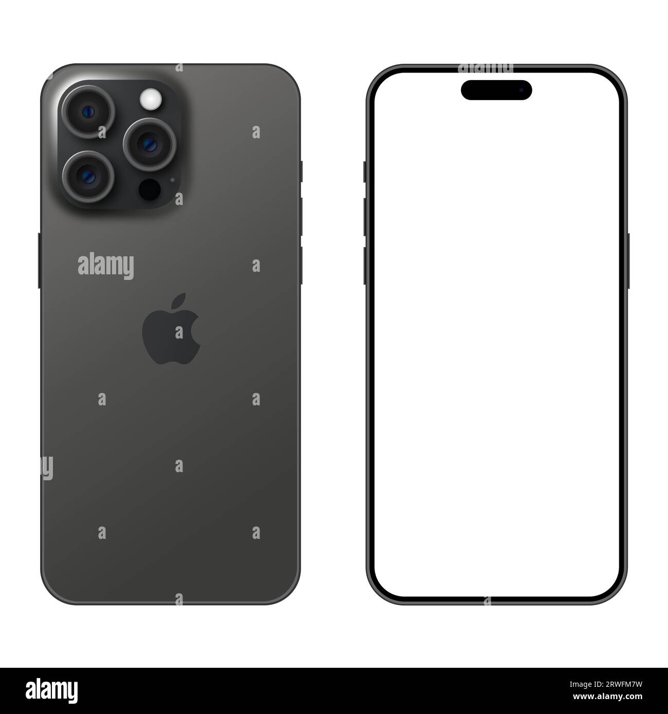 Das neue Black Titanium Modell des Apple iPhone 15 pro Smartphones ...