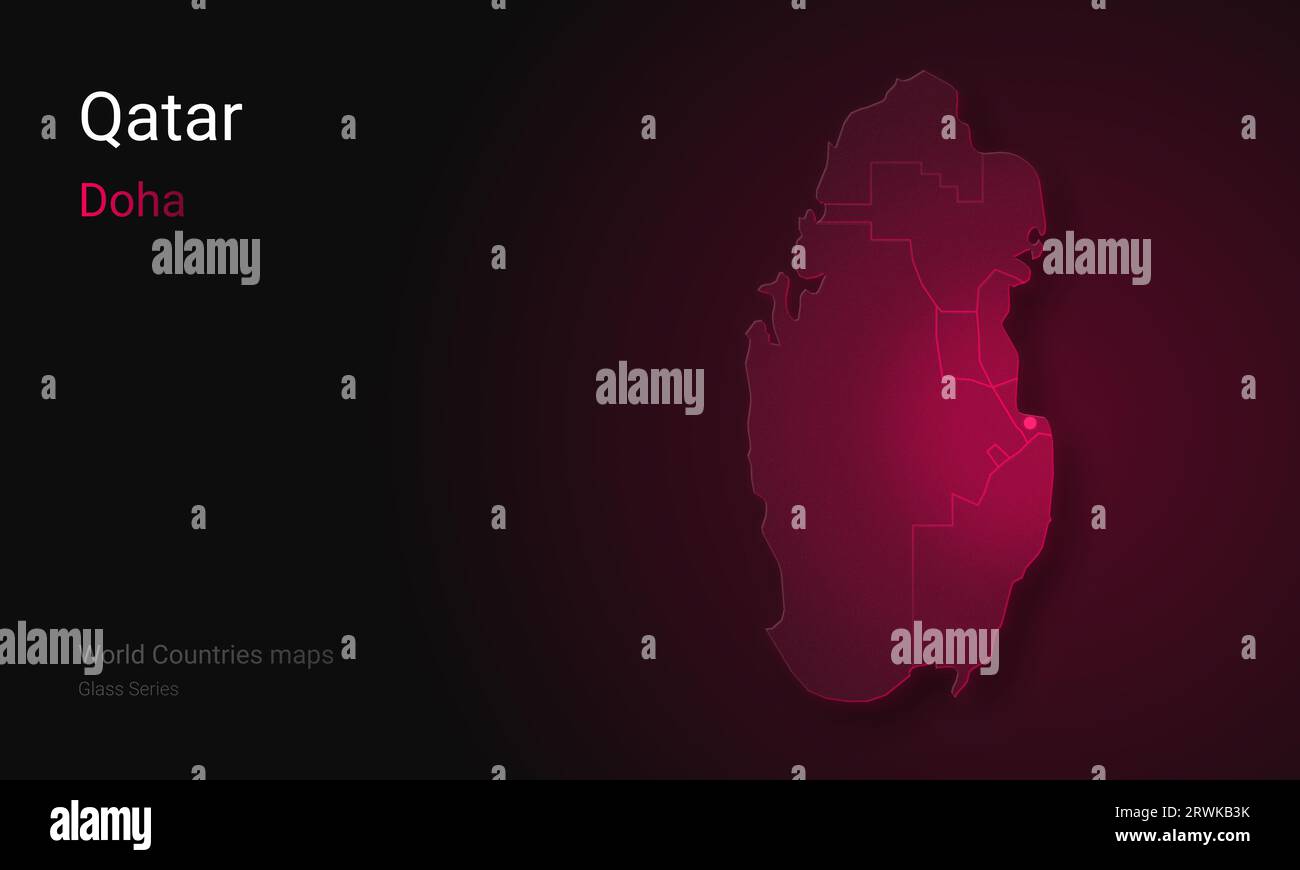 Kreative Karte von Katar. Politische Karte. Doha. Hauptstadt von Katar ...