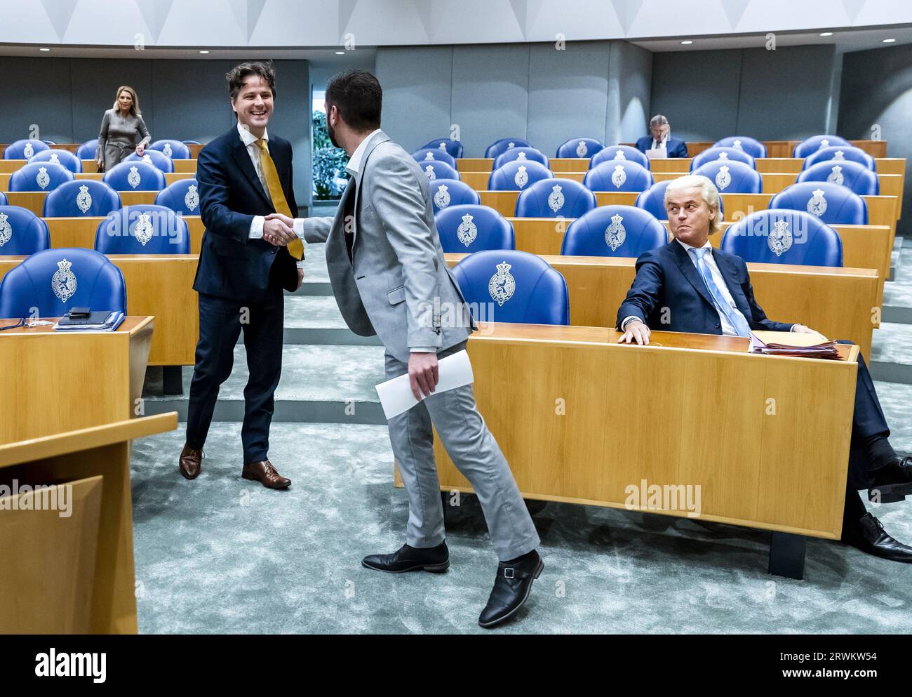 DEN HAAG - Henri Bontenbal (CDA), Stephan van Baarle (DENK) und Geert ...