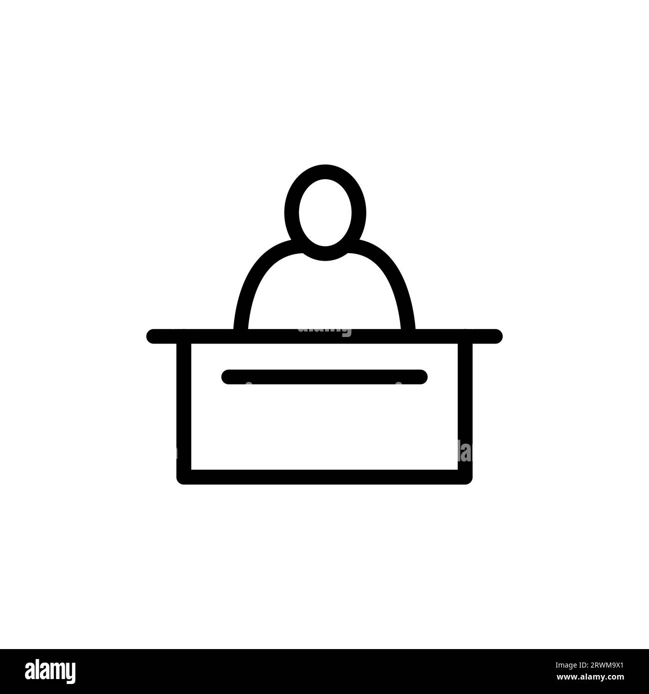 Lineares Symbol für Büromitarbeiter. Geschäftsmann, Admin, Manager ...