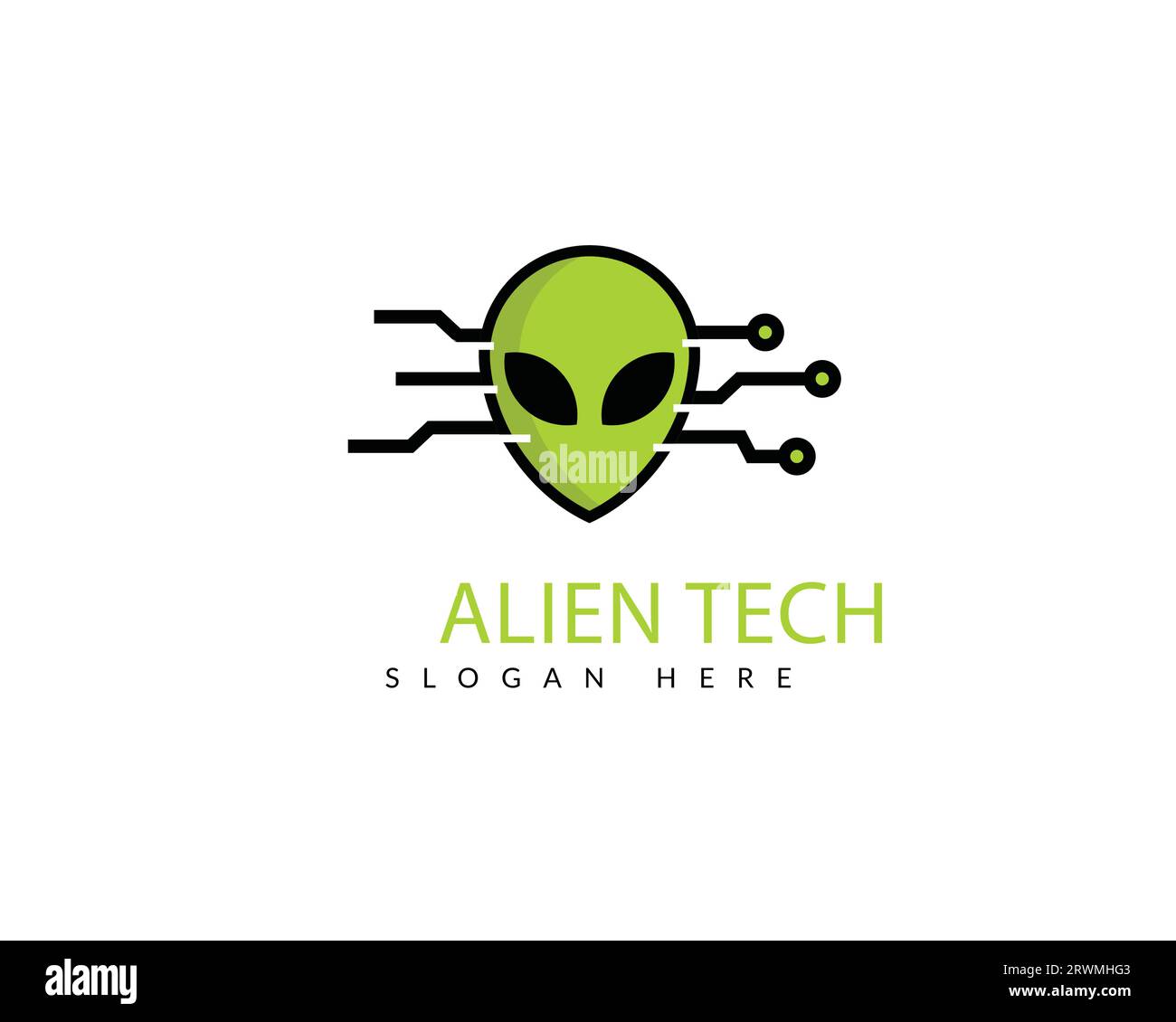 Vektorvorlage für Alien-Tech-Logo. Alien-Logo-Konzeptvektor ...