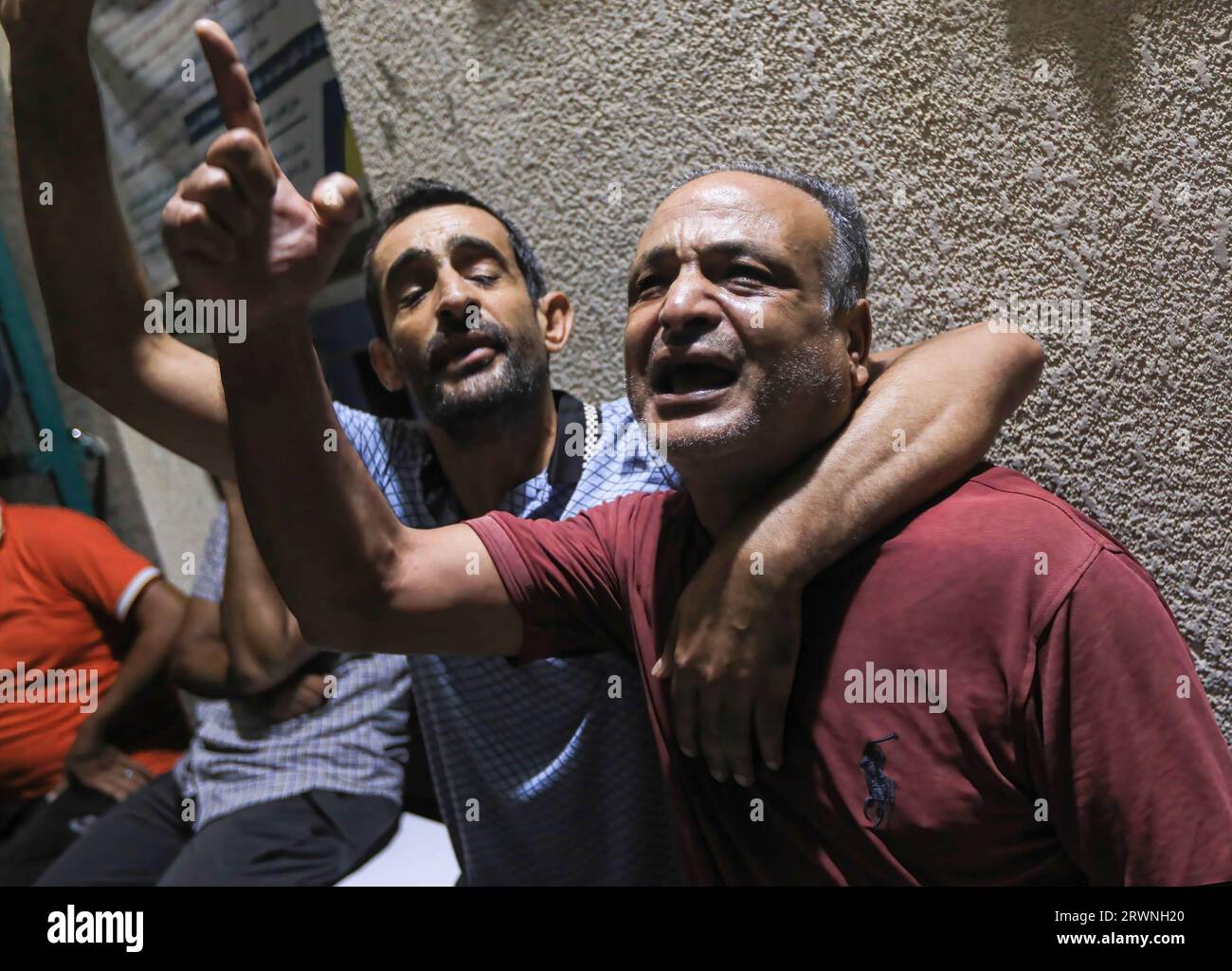 Gaza, Palästina. September 2023. Der Vater von Youssef Radwan, 25 Jahre ...