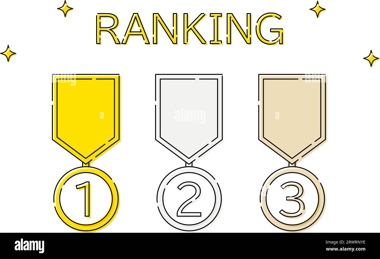 Einfaches Ranking-Medaillen-Symbol, 1. Bis 3. Platz, Vektor ...