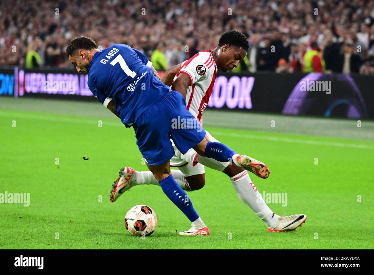 AMSTERDAM - (l-r) Jonathan Clauss von Olympique Marseille, Silvano Vos ...