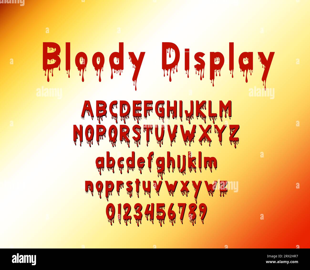 Bloody alphabet Stock-Vektorgrafiken kaufen - Alamy