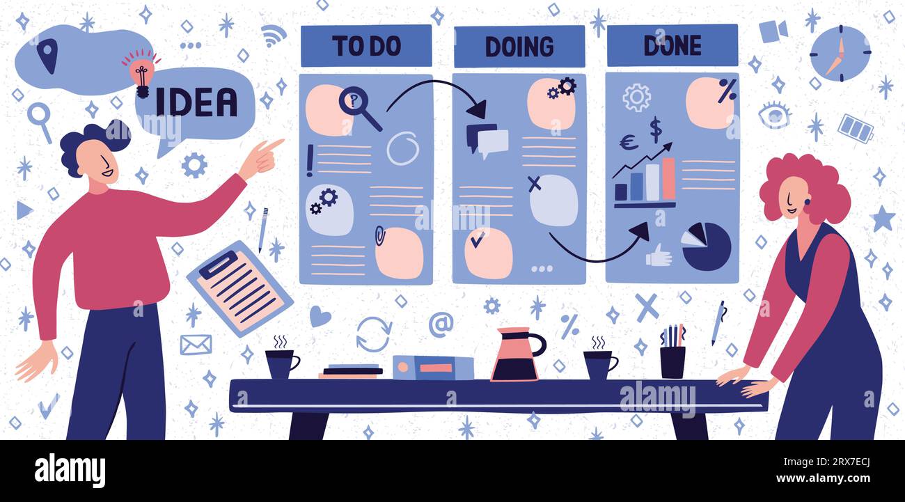 Kanban board Stock-Vektorgrafiken kaufen - Alamy