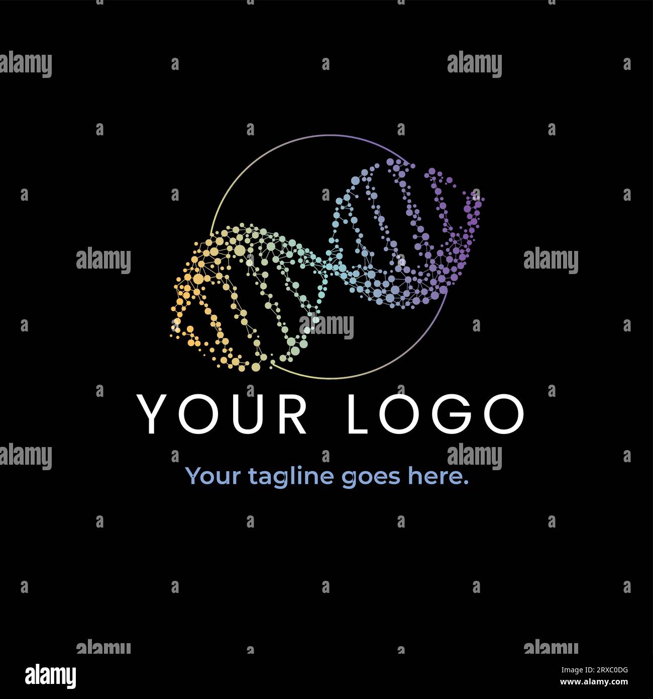 Abbildung des Logos des DNA-Modells. DNA-Log-Design. Healix-Logo Stock ...