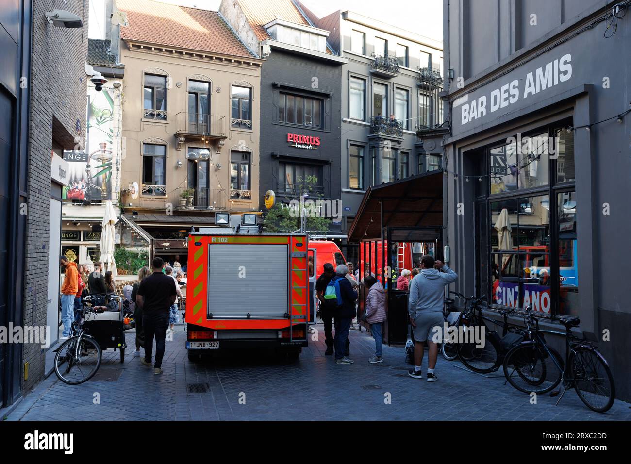 Oostende, Belgien. September 2023. Die Abbildung zeigt den Brandherd in ...