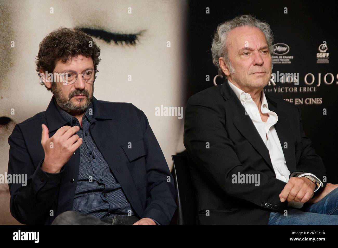 Film director Víctor Erice (l) and actor José Coronado (r) during an ...