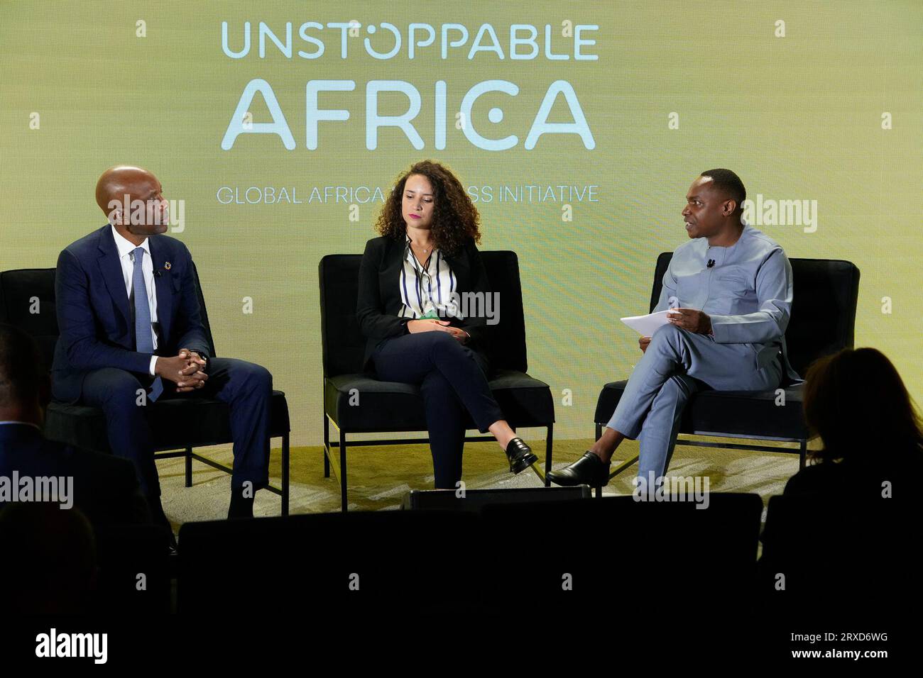 New York, New York, USA. , . James Manyika, Charles Murito, während der ...