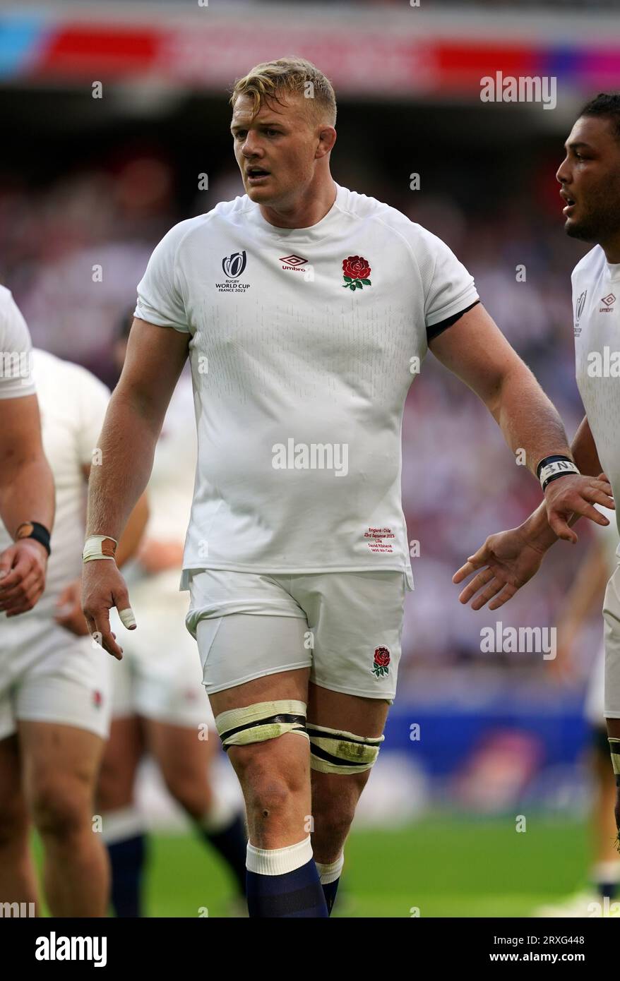 Englands David Ribbans während der Rugby-Weltmeisterschaft 2023, Pool D ...