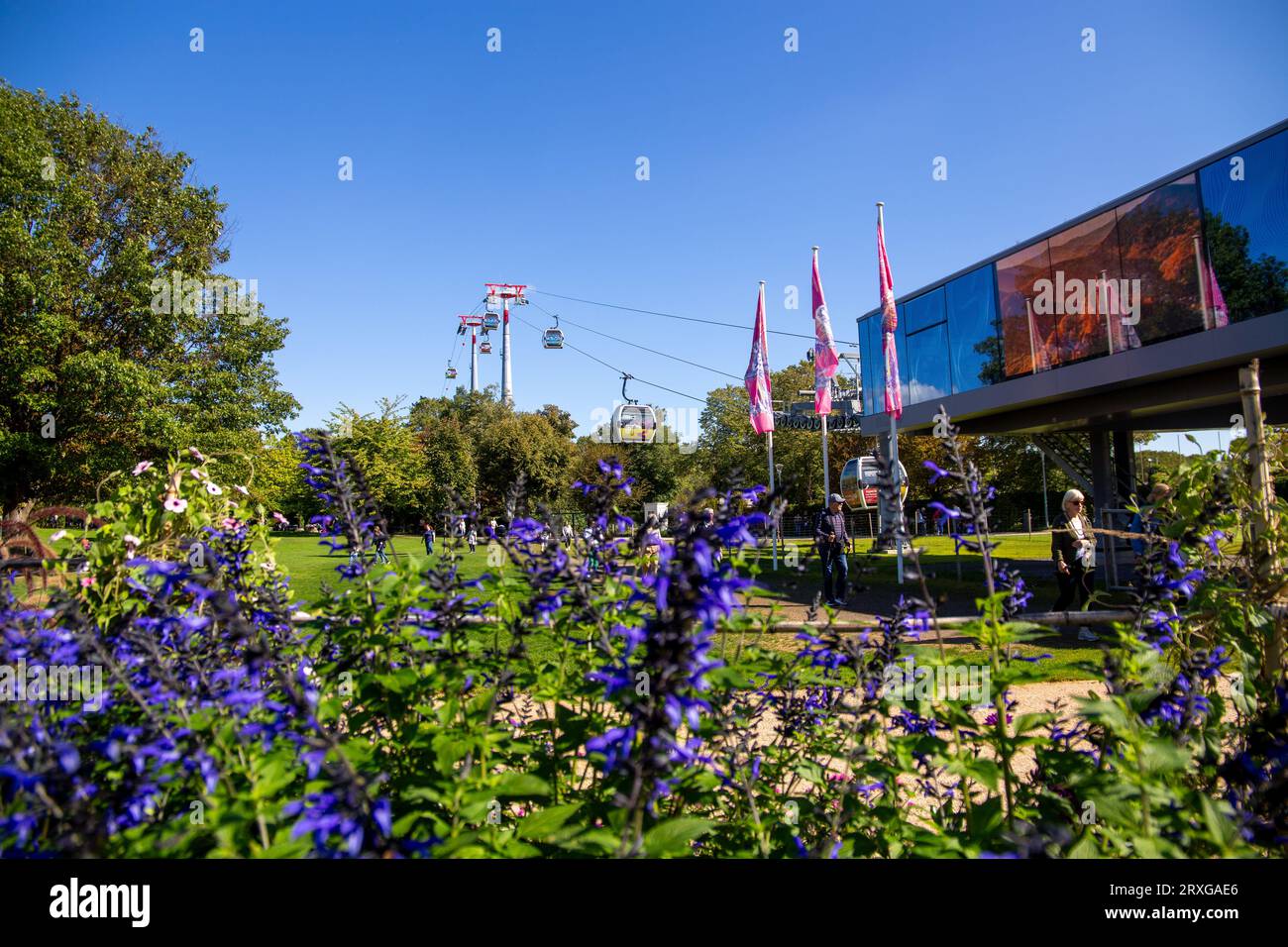 BUGA (Bundesgartenschau) Mannheim 2023: Die Seilbahn verbindet die beiden Messegelände ...
