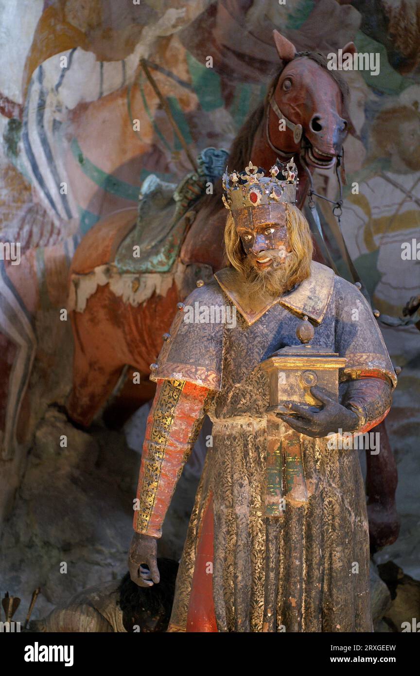 Ein weiser Mann aus dem Orient bringt auf dem Pferd reiche Geschenke an ...