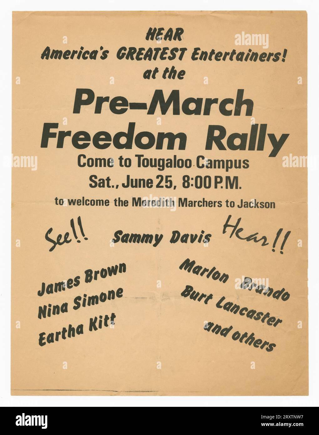 Flyer kündigt eine „Freedom Rally vor März“ an und sagt: „Kommen Sie ...