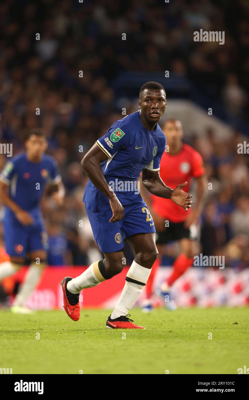 Moises Caicedo (C) beim Spiel Chelsea gegen Brighton und Hove Albion ...
