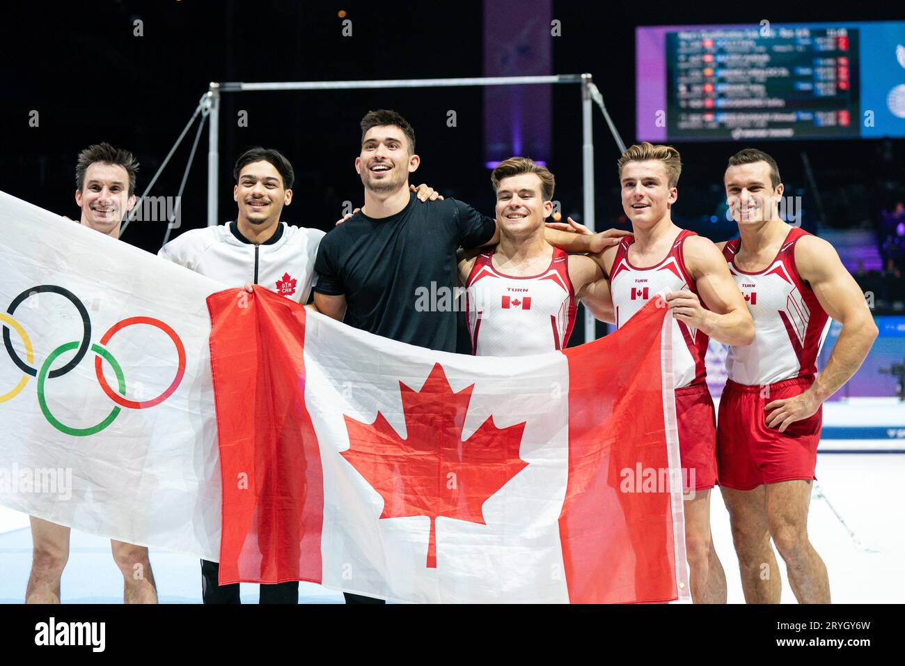 Antwerpen, Belgien. Oktober 2023. Team Canada mit William Emard ...