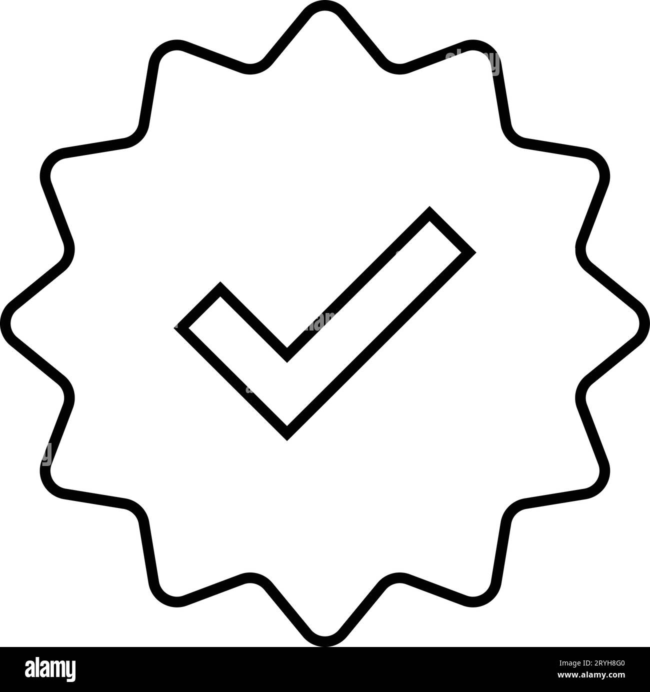 Markieren. Symbol für überprüftes Kennzeichen mit Zeilentick ...